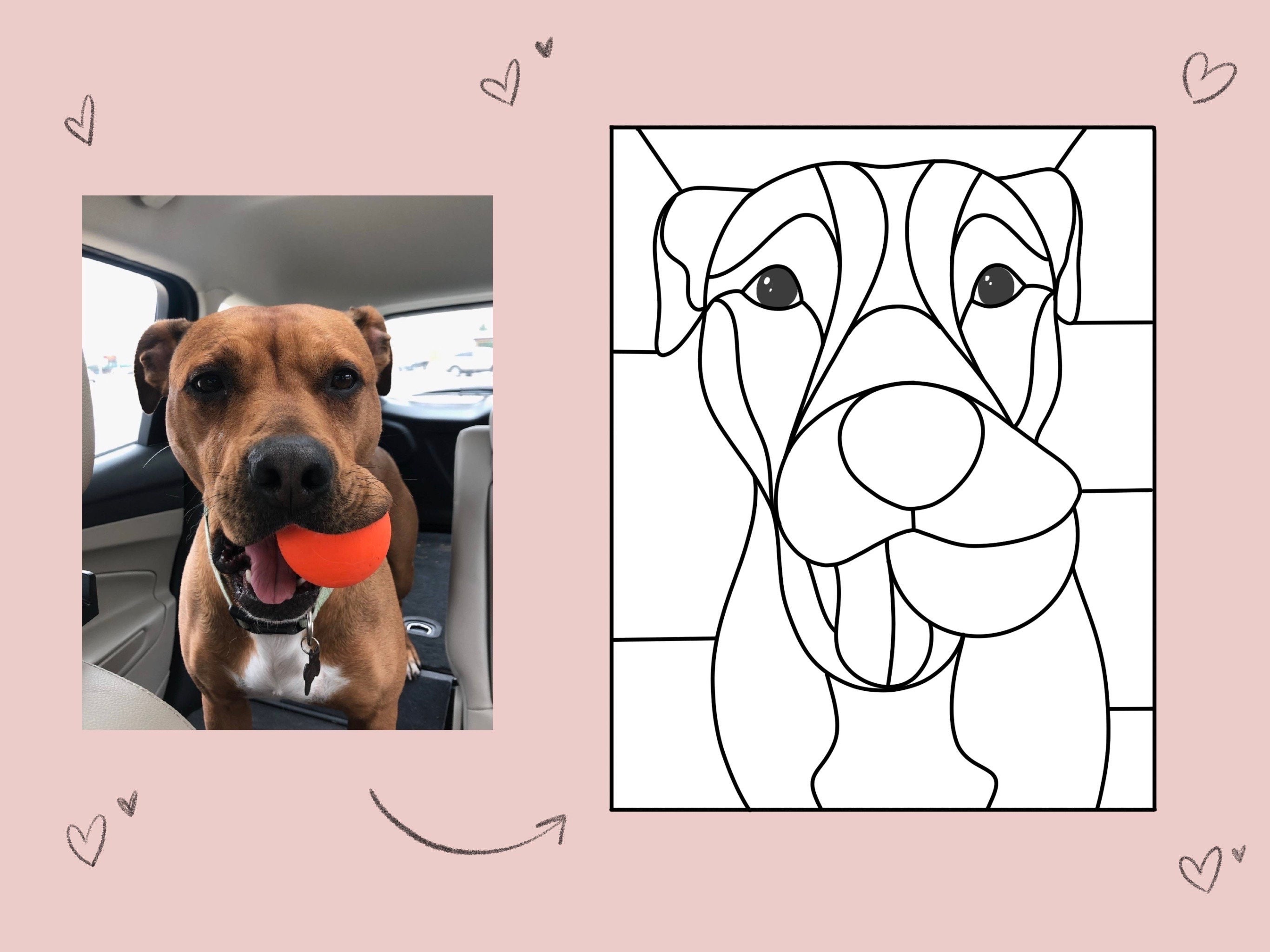 Pitbull Stained Glass Pattern Design Digital Download PNG Dog - Etsy