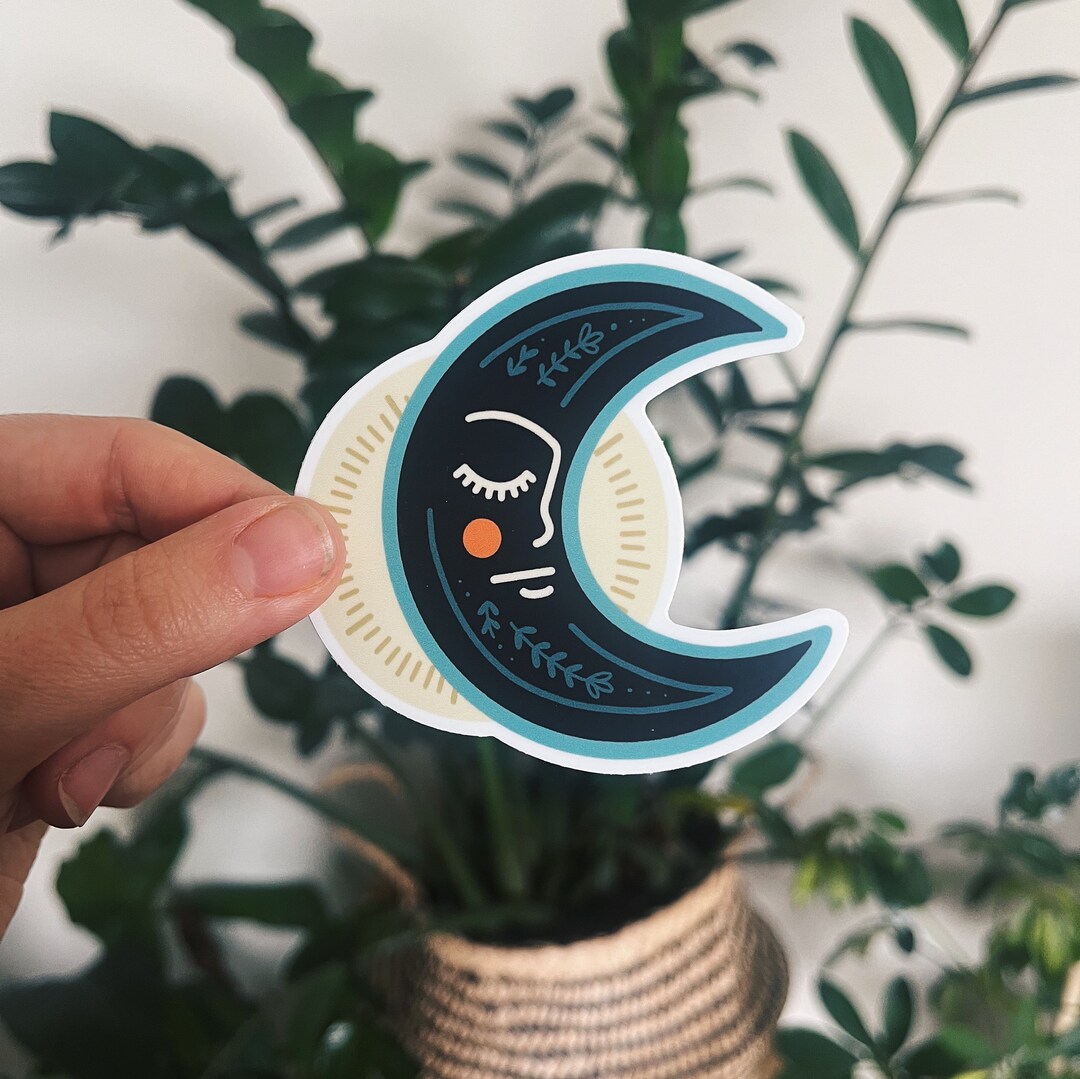 Indie Moon Sticker | Vinyl Car Sticker | Outdoors Utah - Etsy