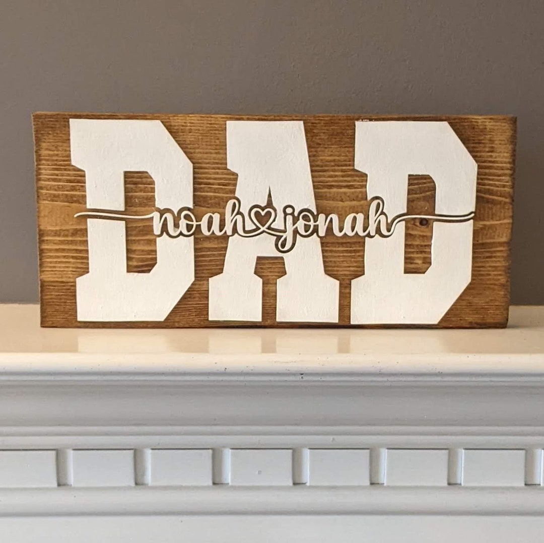 Personalized 3D Father's Day Wooden Sign 12" X 5.5" Laser Engraved - Etsy