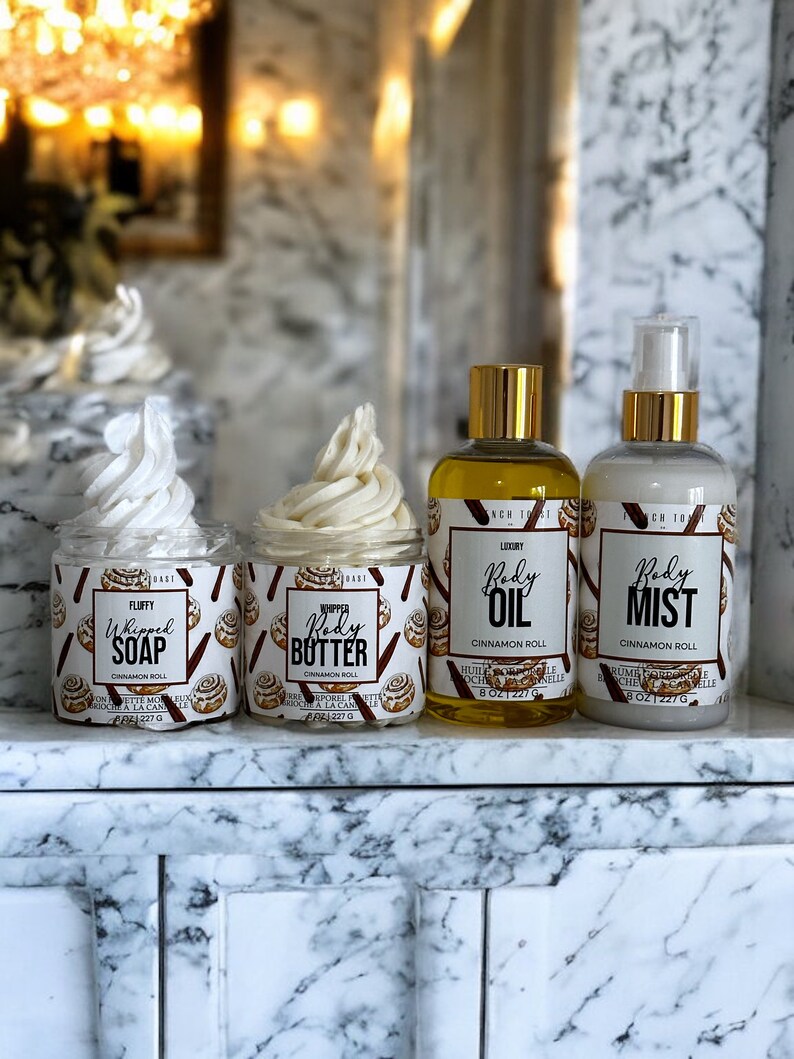 Cinnamon Roll Scented Body Oil 8 Oz , Cinnamon Bun Body Glow Oil, Hand ...