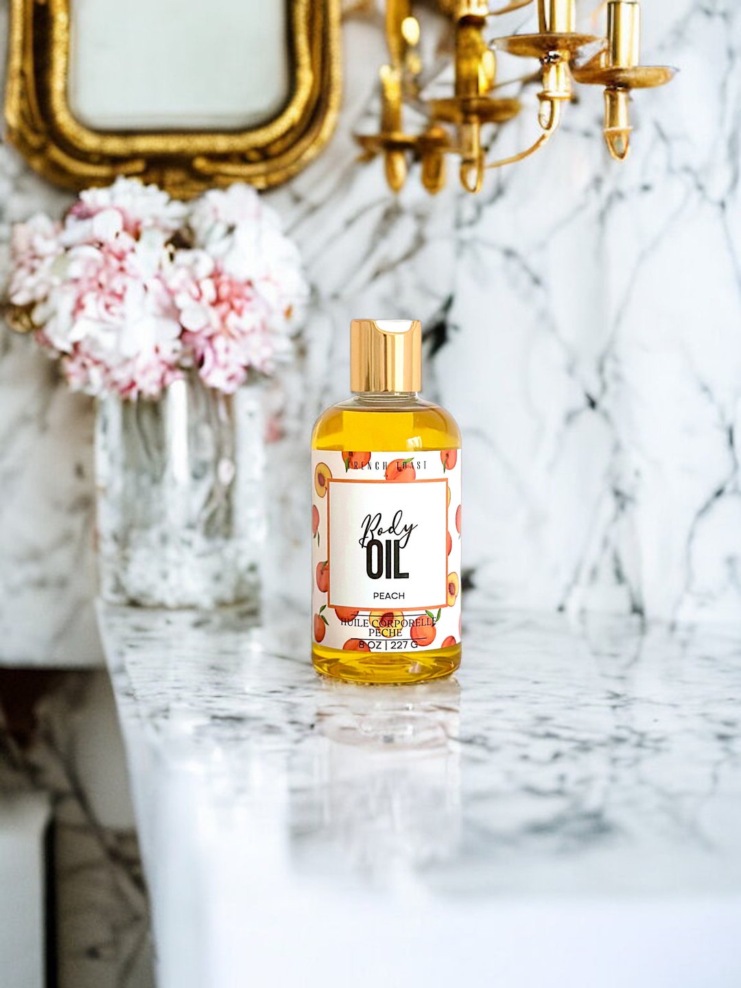 Peach Scented Body Oil, Handmade, 8 Oz - Etsy