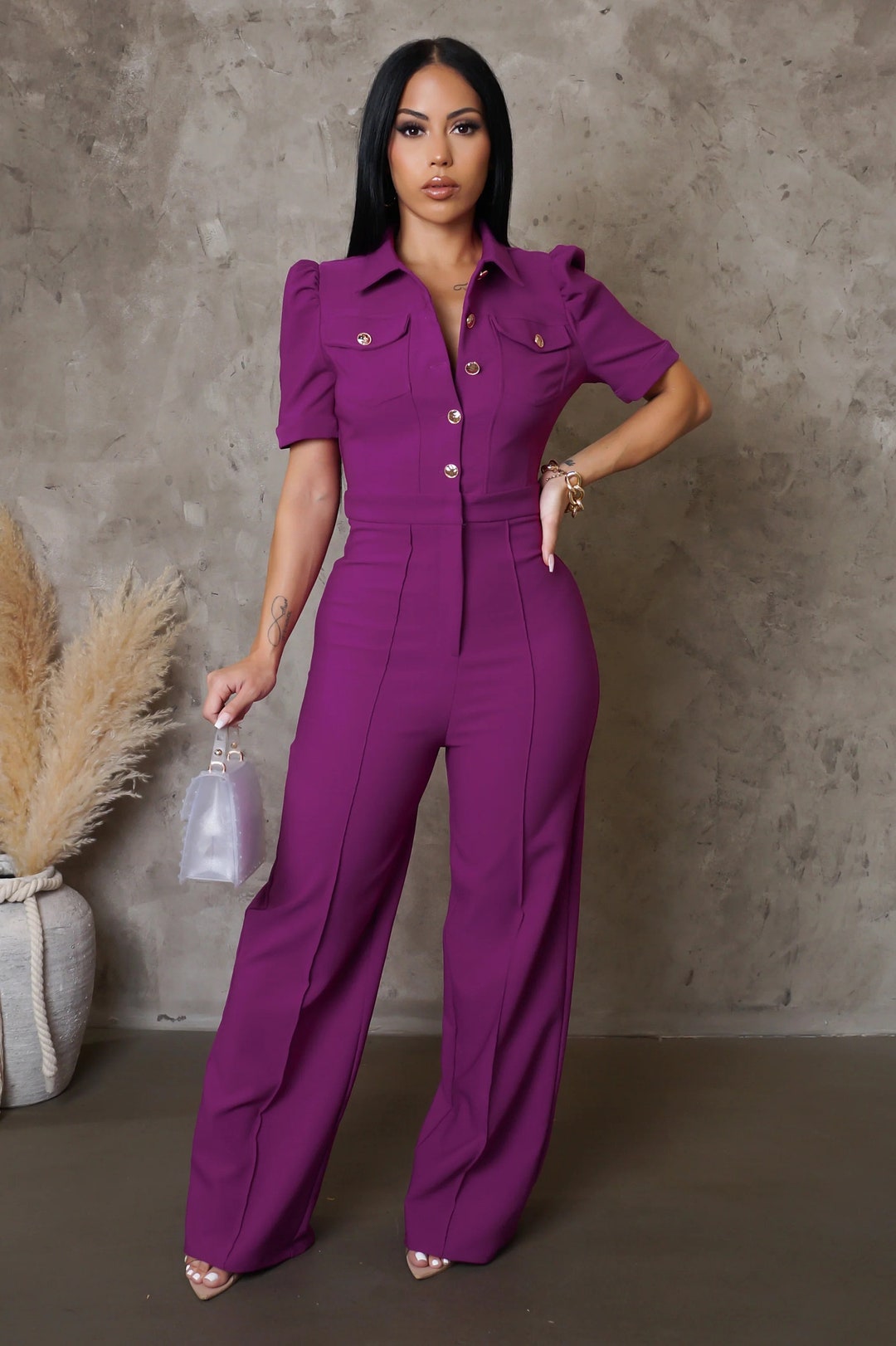 Classic Purple Jumpsuit Women's - Etsy