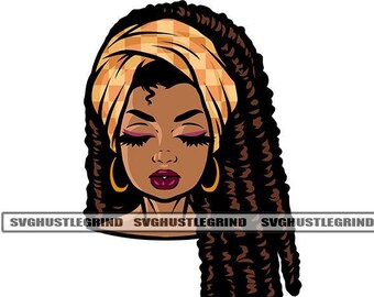 Black Woman Locs Svg - Etsy
