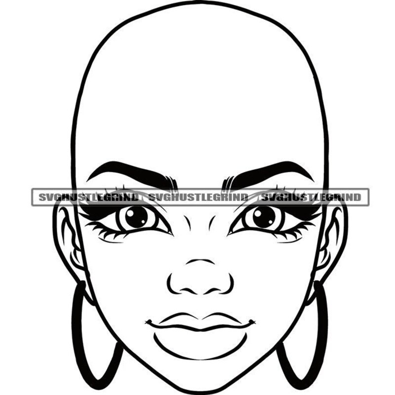 Bald Woman Svg - Etsy