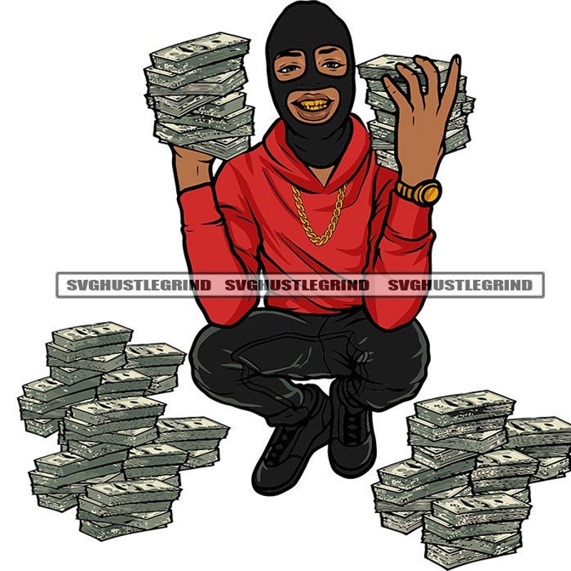 Man With Money Stack Svg - Etsy