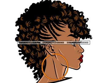 Black Woman Braids Svg - Etsy
