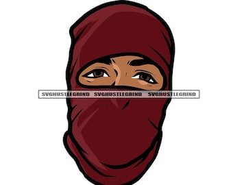 Black Ski Mask Face Svg - Etsy