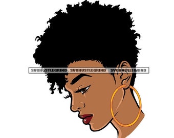 Black Lady Side Face Svg - Etsy