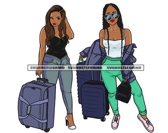 Girls Trip Luggage Silhouette - Etsy