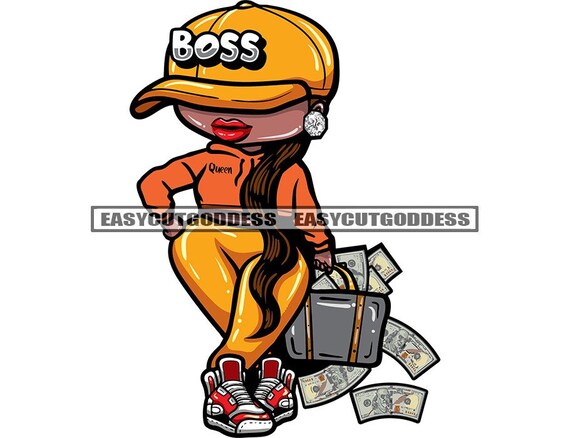 Boss Queen Black Female Cartoon Gold Baseball Cap Long - Etsy