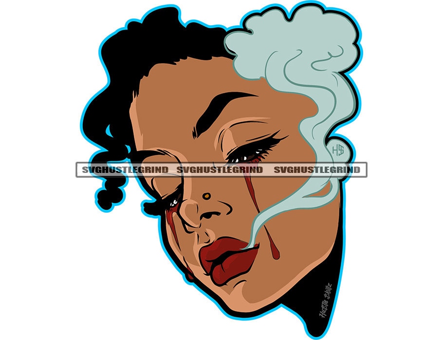 Woman Smoking Smoke Crying Blood Tears Bleeding Dripping Face Drop ...