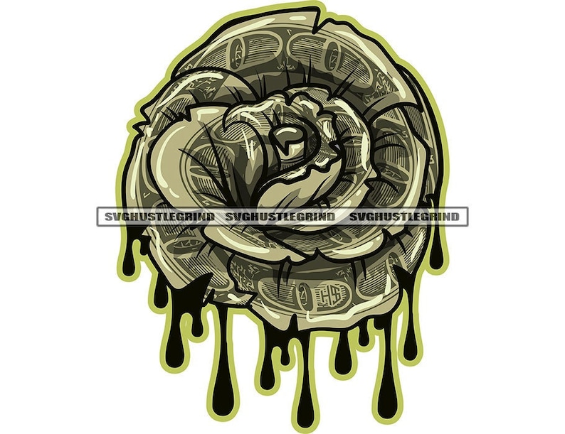 Cash Money Dollar Rose Image Flower Paper Dripping Icon Bank Green ...