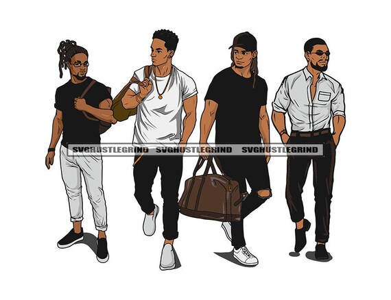 Four Black Men Brothas Walking Duffle Bag Backpack Dreads - Etsy