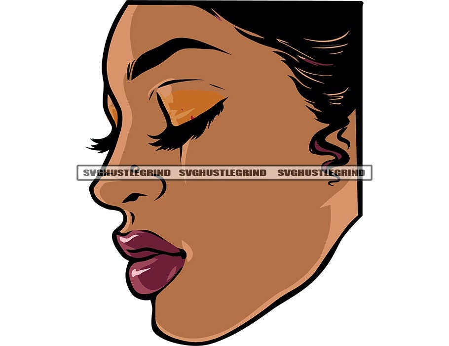African American Woman Face Silhouette