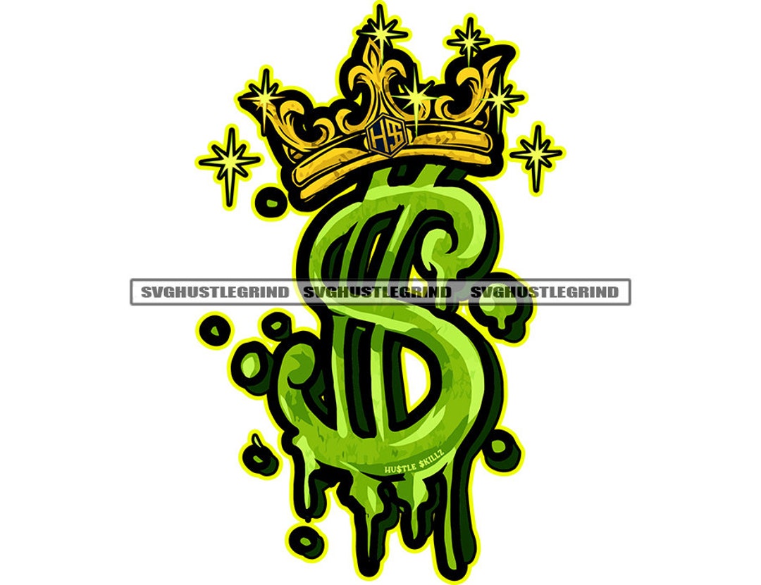 Green Dollar Sign Crown Royality Royal Money Bank Cash Currency Sign ...