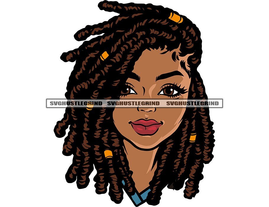 Black Woman Dreads Sister Locs Gold Loc Band Brown Eyes Head Face Neck ...