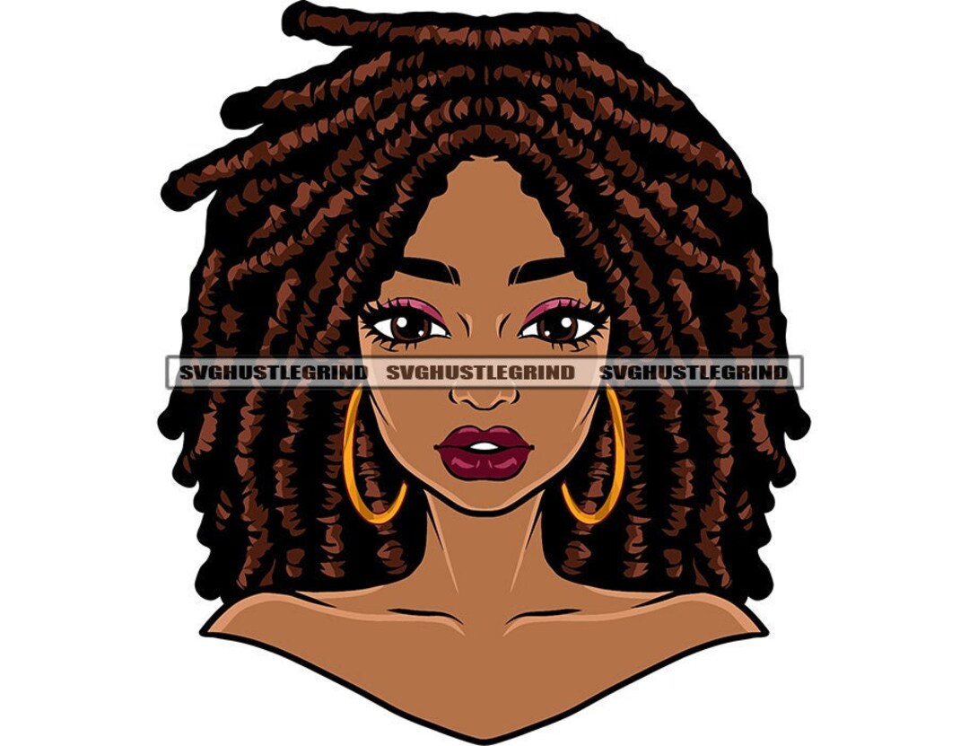 Pretty Black Woman Dread Locs Sista Locs Portrait Headshot Brown Eyes ...