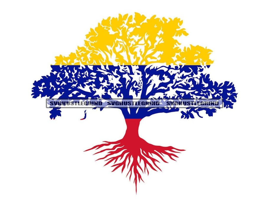 Flag of Colombia Yellow Red Blue Roots Tree Star Symbol Country Plant ...