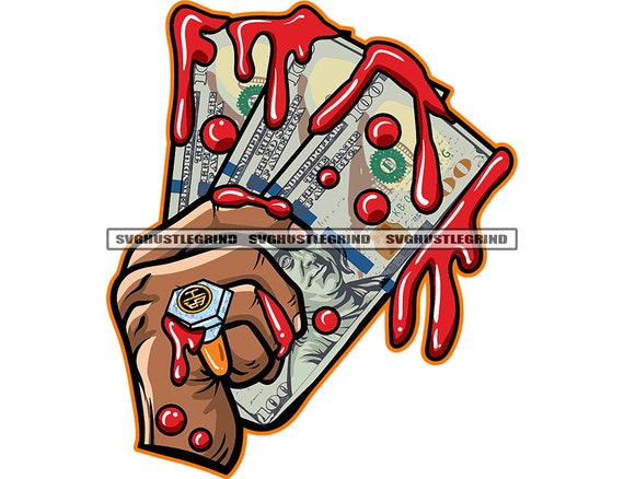 Male Hand Holding Money Spread Dripping Blood Sweat Money Hard - Etsy