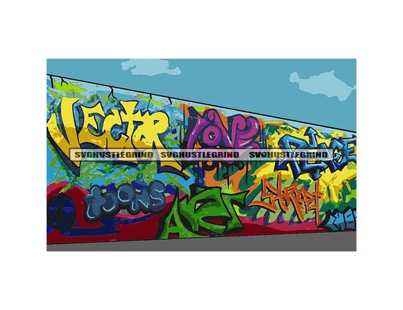 Graffiti Wall Street Art Abstract Urban Illustration Spray - Etsy