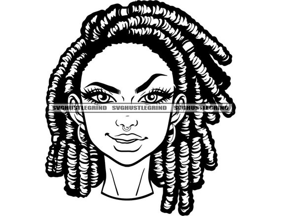 Melanin Woman Lady Dreads Sister Locs Headshot Earrings | Etsy