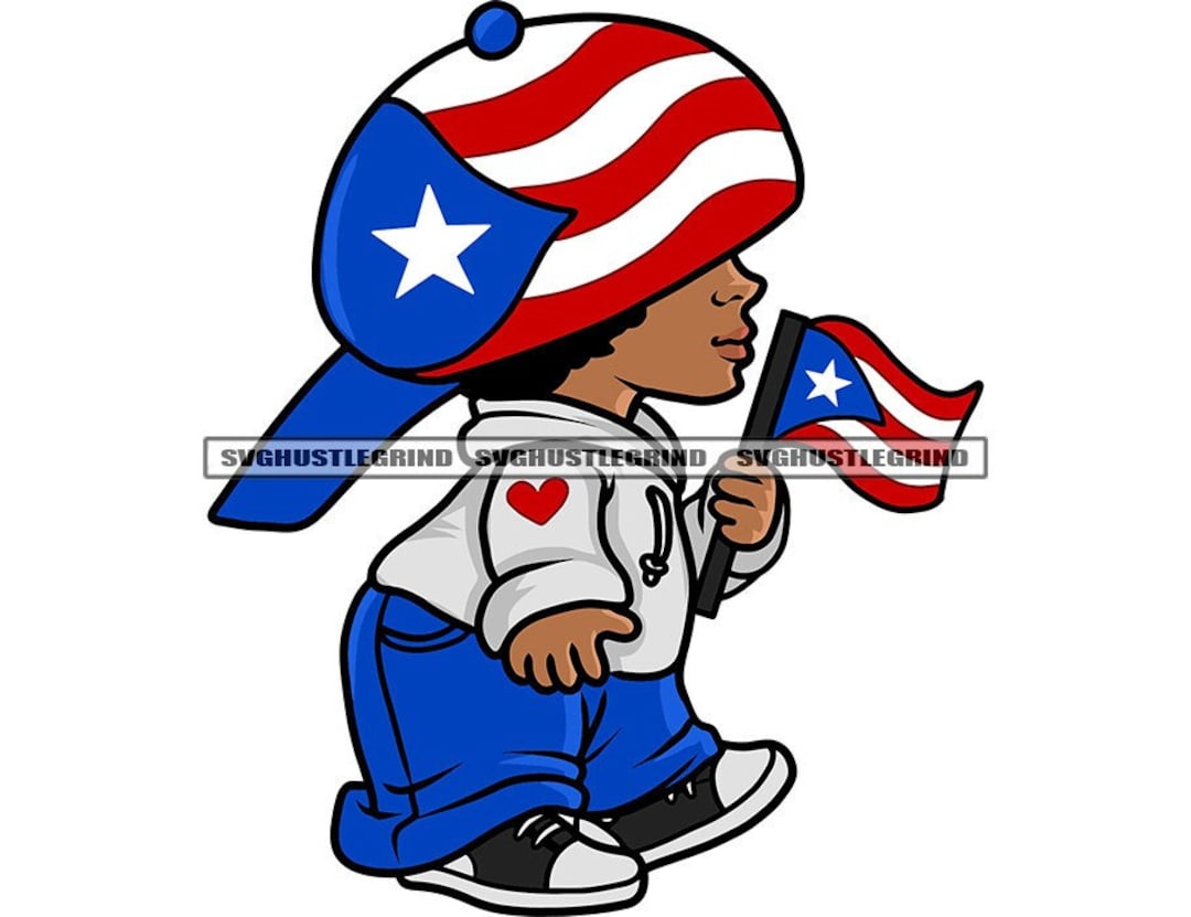 Baby Boy Holding Flag Red White Blue Puerto Rico Flag Boricua Helmet ...