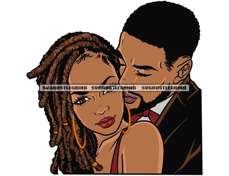 Black Love Couple Man Woman Sister Locs Afro Beard Goatee - Etsy