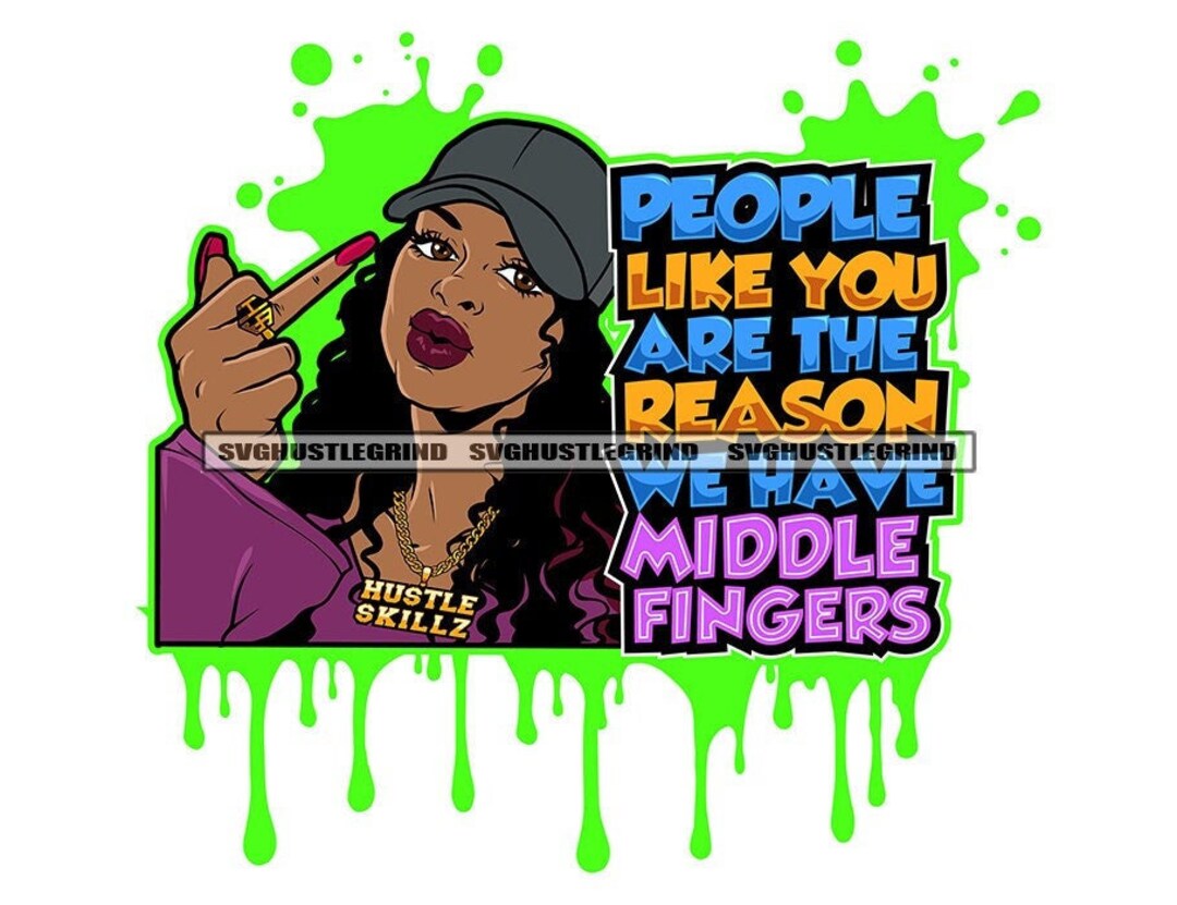 People Like You Black Woman Middle Finger Baseball Cap Purple Quote ...