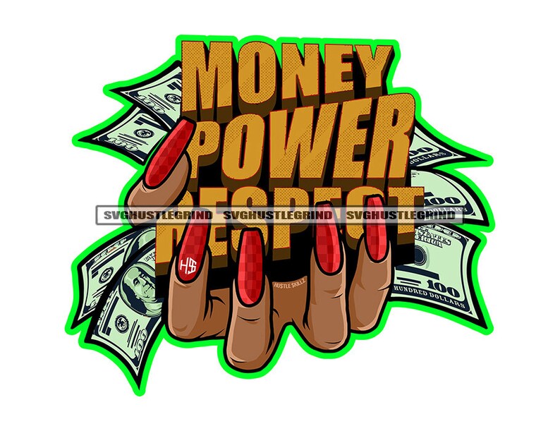 Money Power Respect Black Woman Hand Handful Cash Money Dollar Bills ...