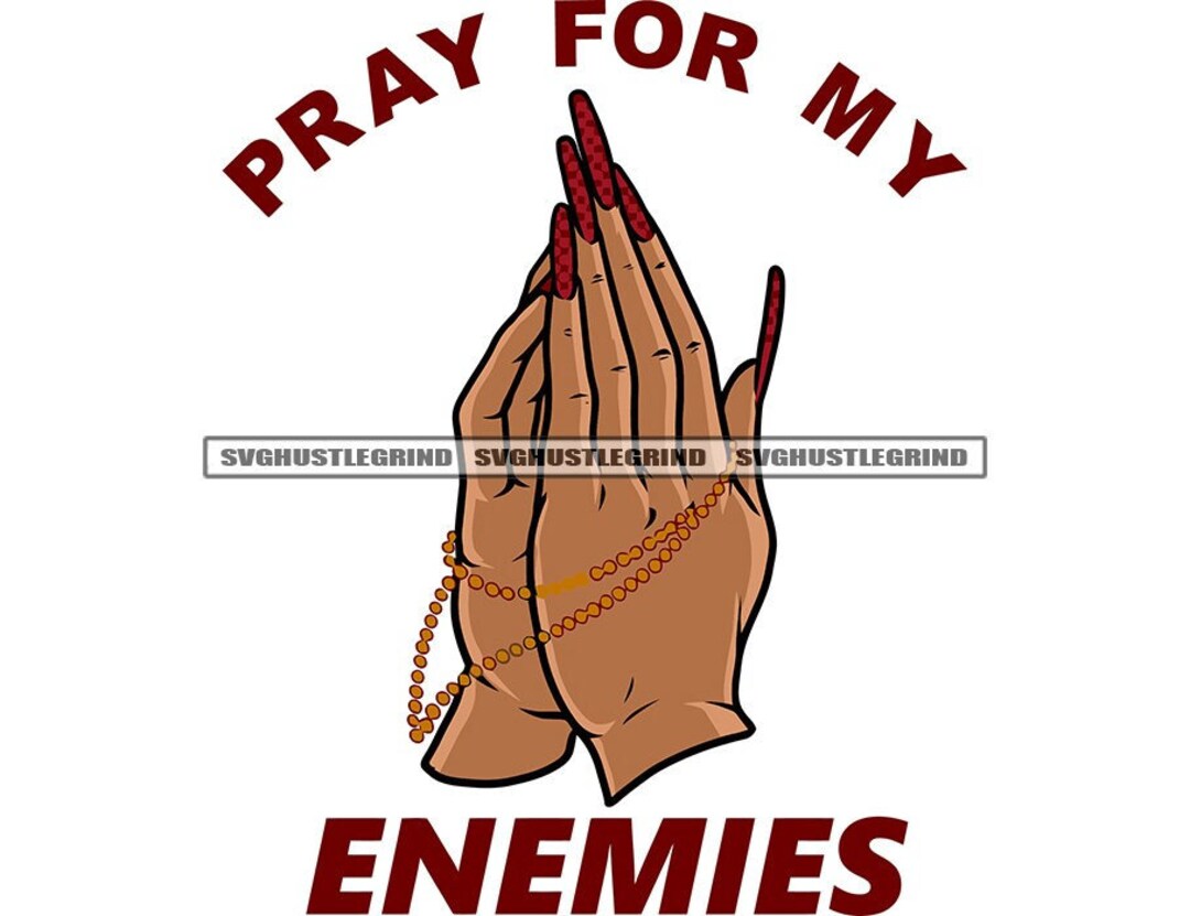 Pray for My Enemies Black Praying Hands Spiritual Gold Beads - Etsy