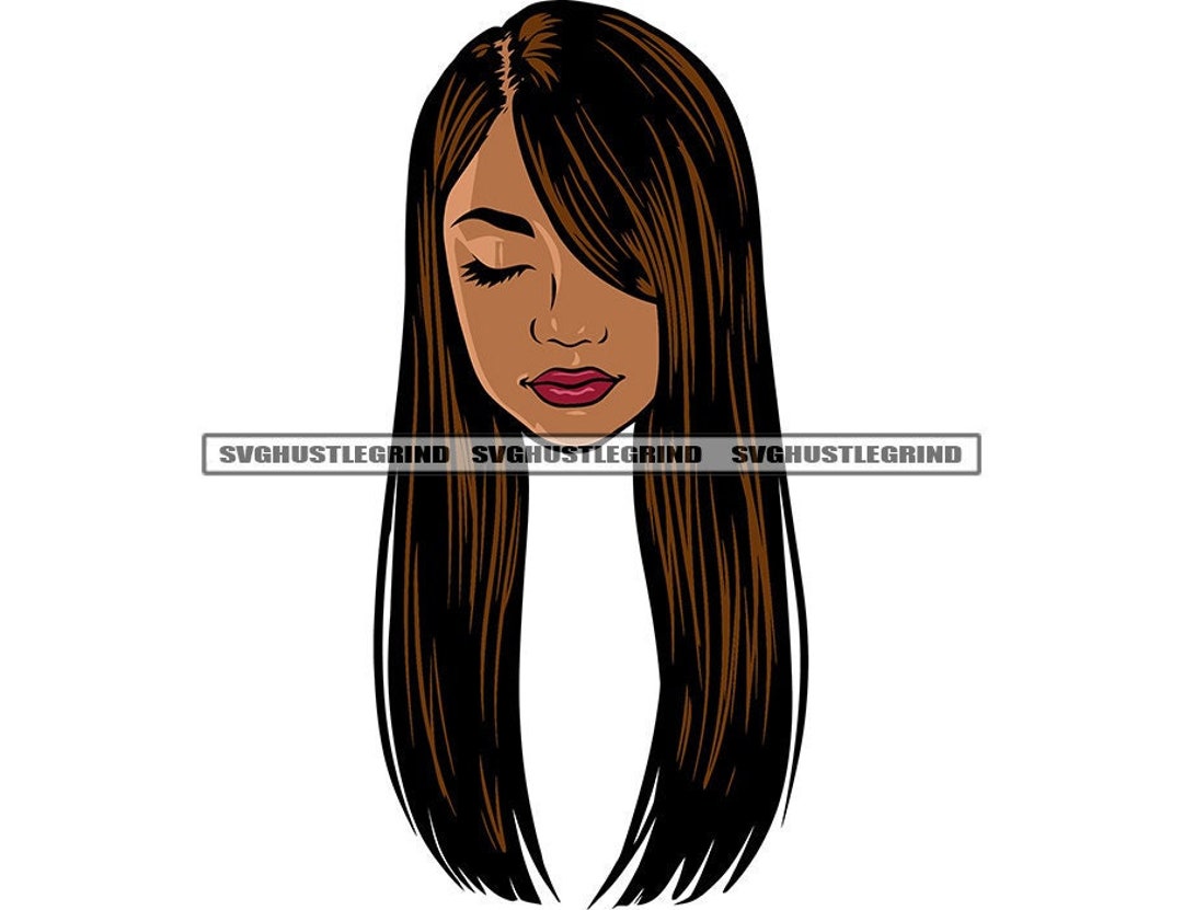 Long Straight Hair Drawing