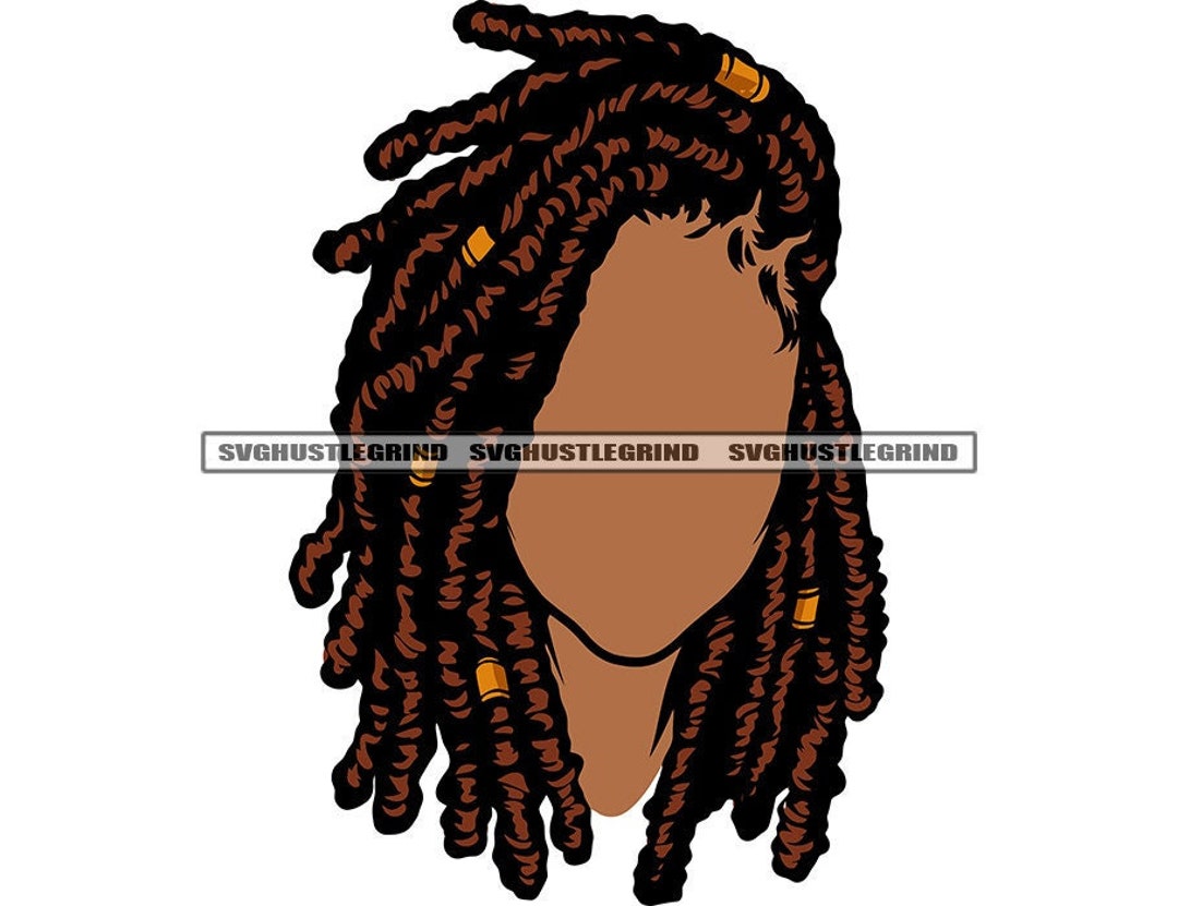 Faceless Black Woman Lady Friend Dreads Locs Gold Loc Bands Head Neck ...