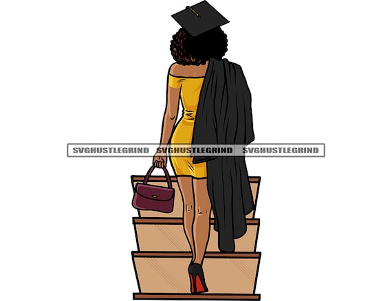 Melanin Black Woman Afro Graduation Graduate Dress Red Bottom - Etsy