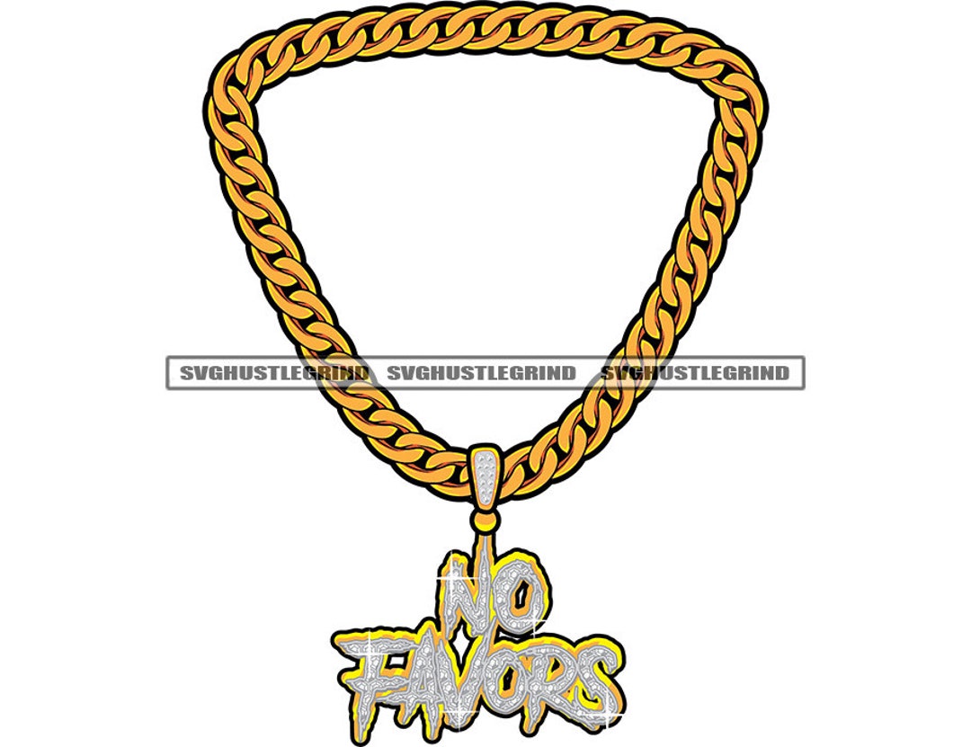 No Favors Diamonds Gold Chain Charm Jewelry Accessory Pendant Emblem ...