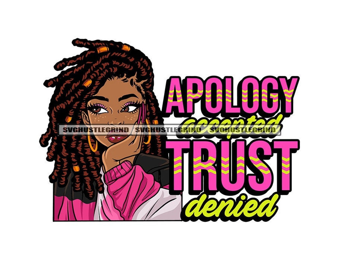 Apology Accepted Black Woman Brown Eyes Dreads Sister Locs Hand Face ...