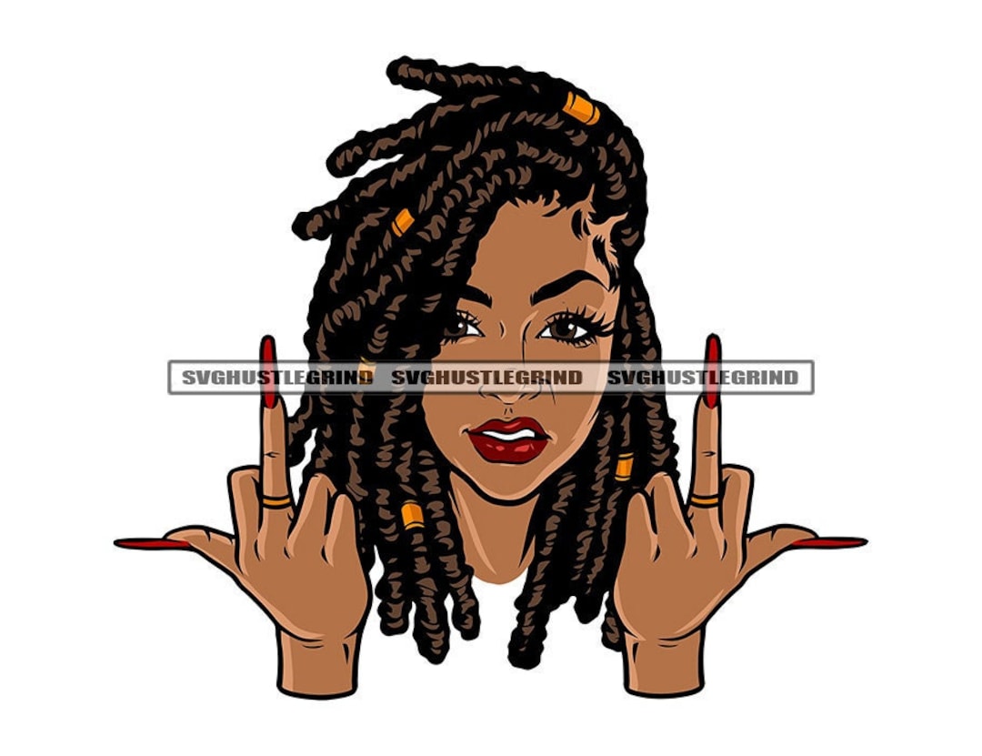 Black Woman Big Light Brown Eyes Gold Loc Bands Dread Locs Two Middle ...
