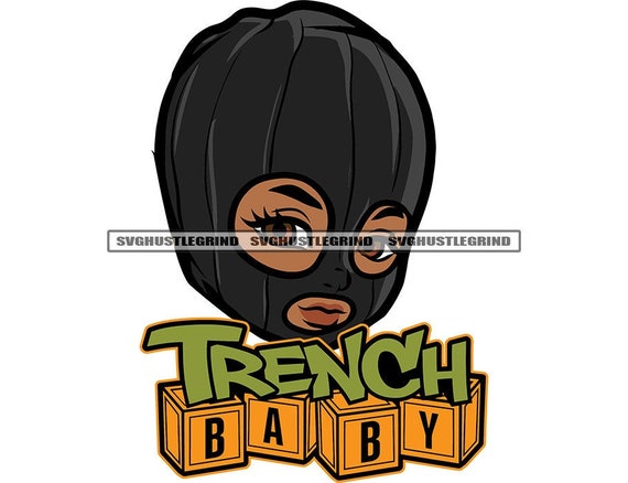 Trench Baby Boy Male Angel Black Ski Mask Brown Eyes Head Face - Etsy