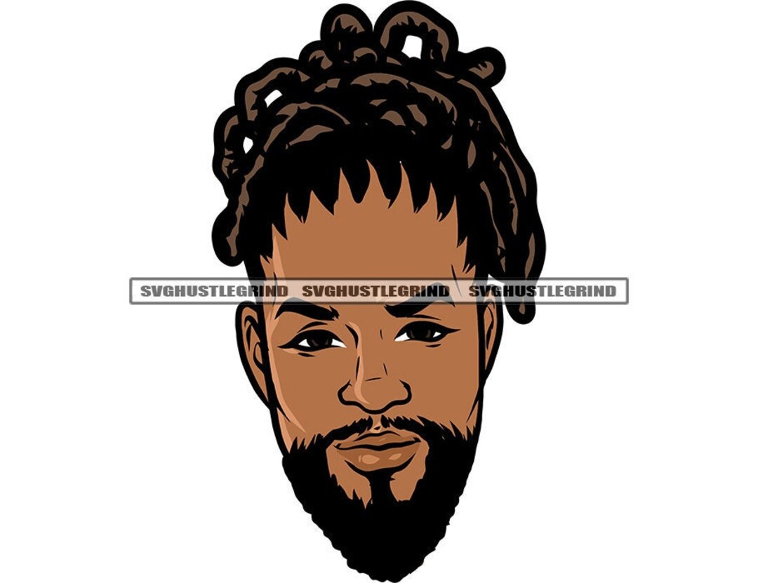 Handsome Black Man Dreads Locs Beard Head Face Masculine Profile Beauty ...
