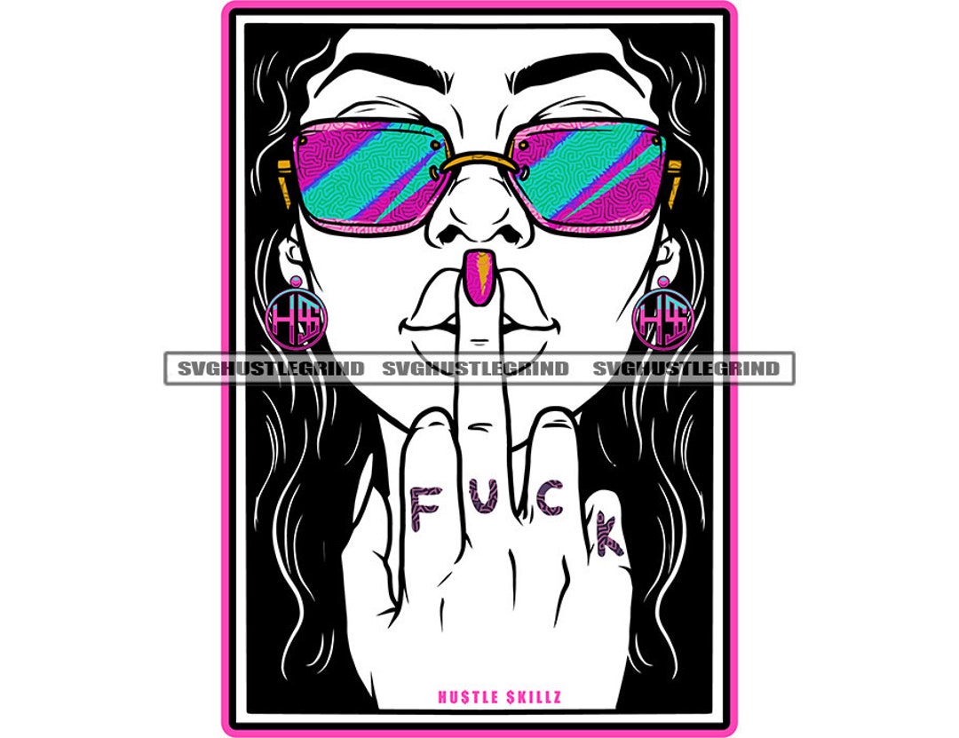 Abstract Canvas Art Middle Finger Watercolor Painting Illustration ...