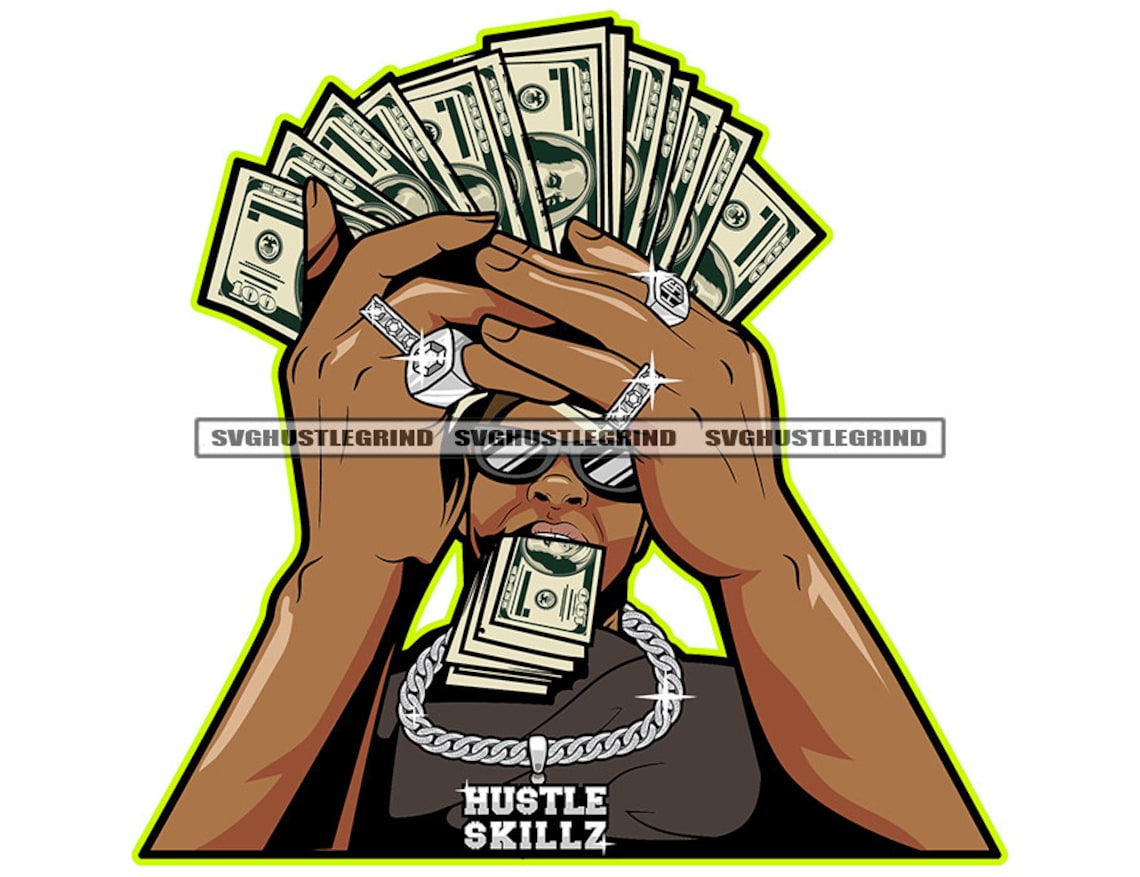 Gangster Man Money Stacks Spreads Cash Dollar Diamond Rings - Etsy