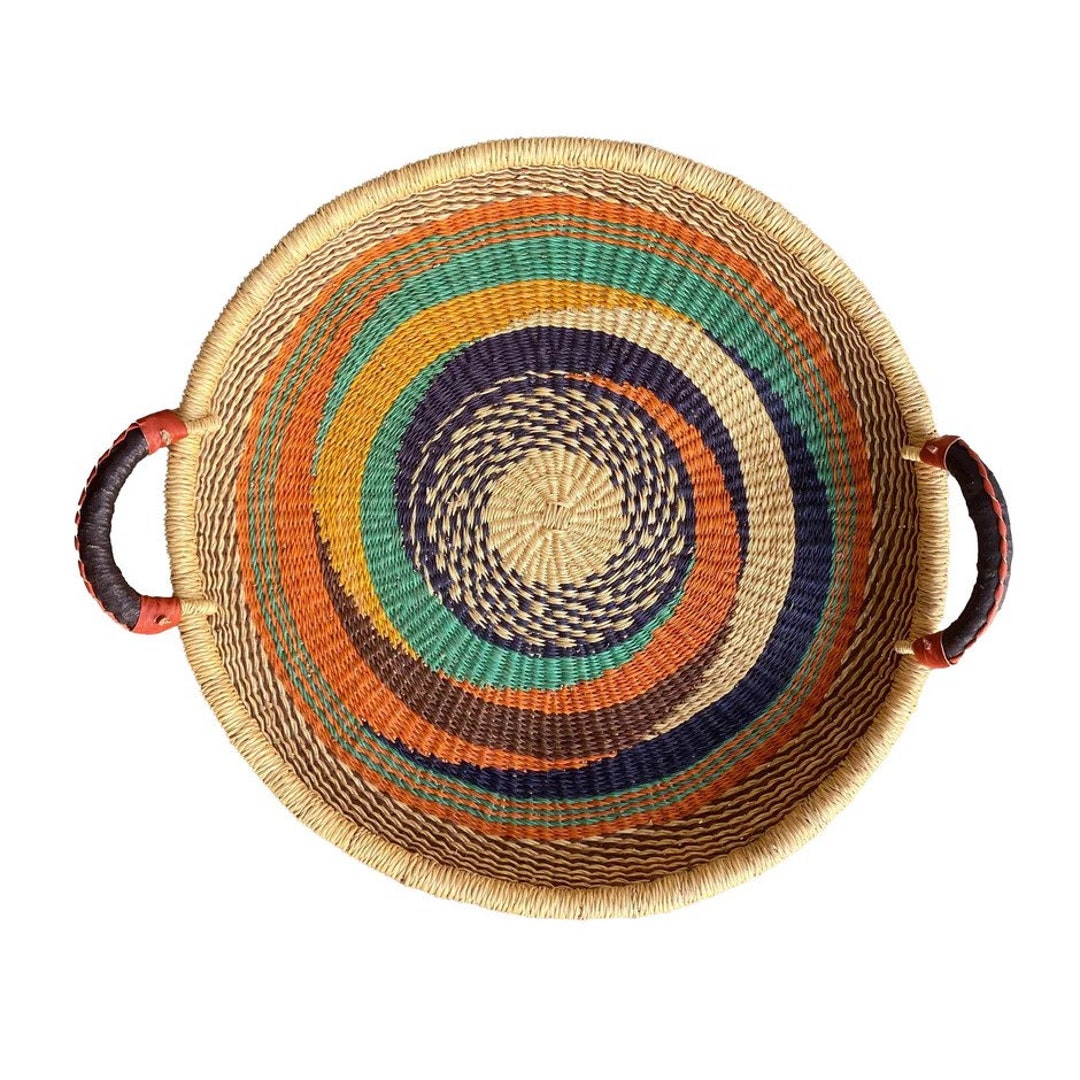 Boho Wall Decor, Boho Wall Art, Wicker Round Bowl, Wicker Wall Tray ...