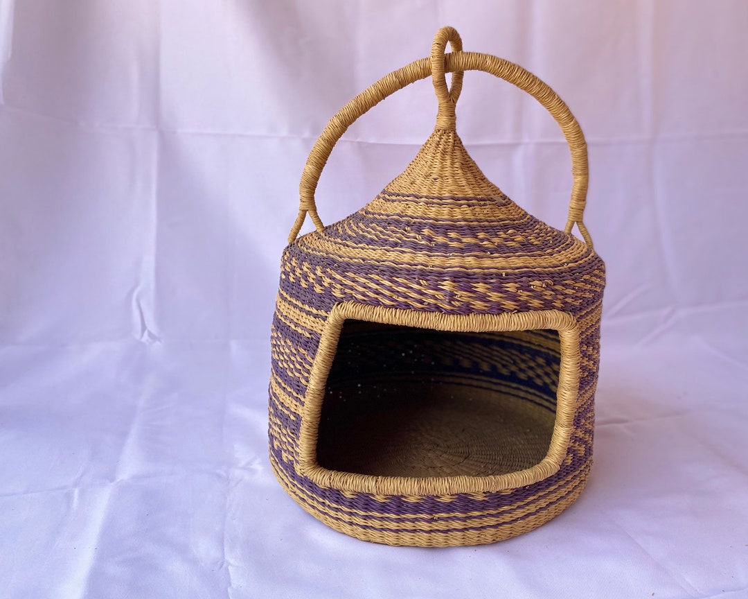 Straw Cat Bed or Dog Bed Cat Cave , Pet Bed , Cat House ,pet Furniture ...