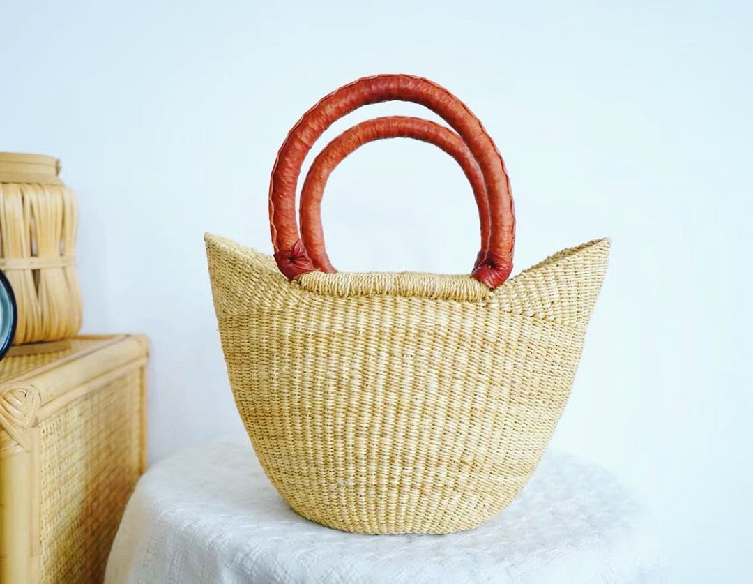 Hand Woven U Shape Women Straw Summer Basket Bag - Etsy UK