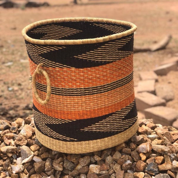 African Woven Basket - Etsy