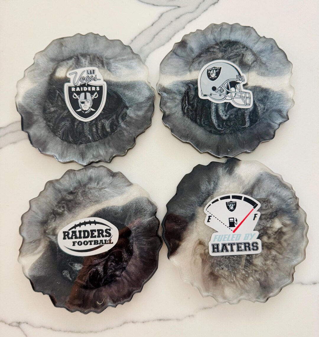 Resin Table Drink Coasters, Diff. Sizes & Shapes. Football, Hockey ...