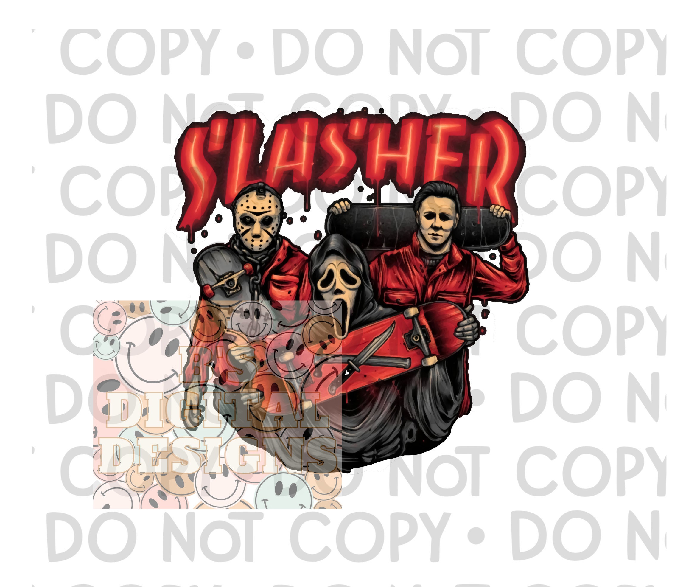 Slasher, Horror, Halloween, Png, Killer, Skater, Digital Download ...