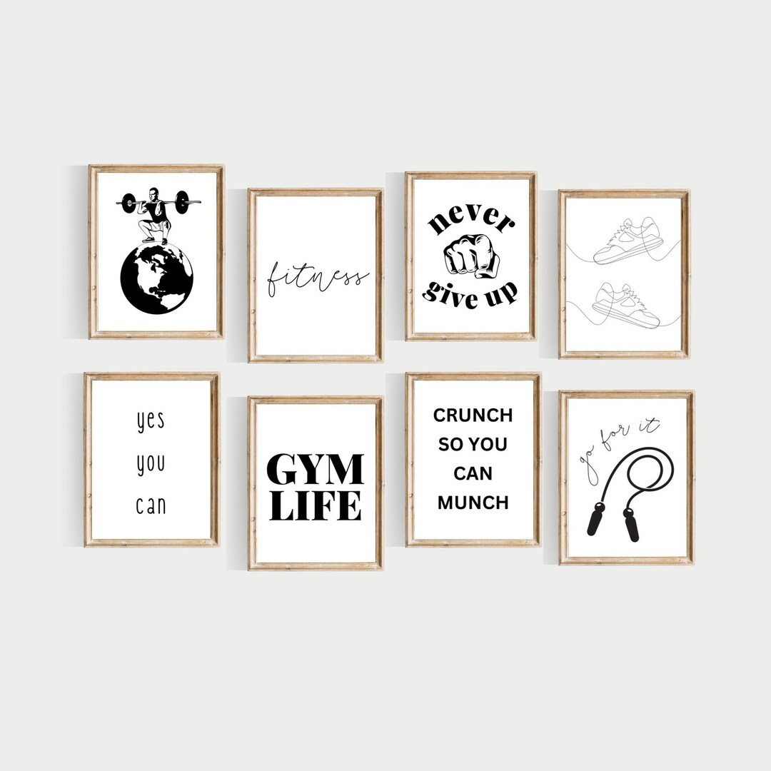Gym Decor Set of 23 PRINTABLES Gym Wall Art Gym - Etsy