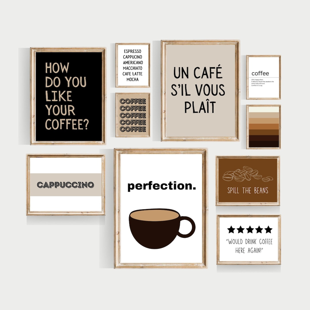 Coffee Bar Gallery Wall Set, Coffee Wall Art, Coffee Prints, Coffee Art ...