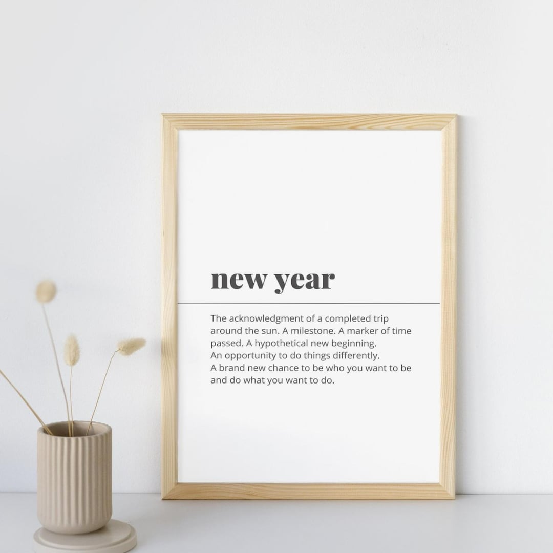 NEW YEAR Definition Print, New Year, PRINTABLE, Definitions, New Year ...