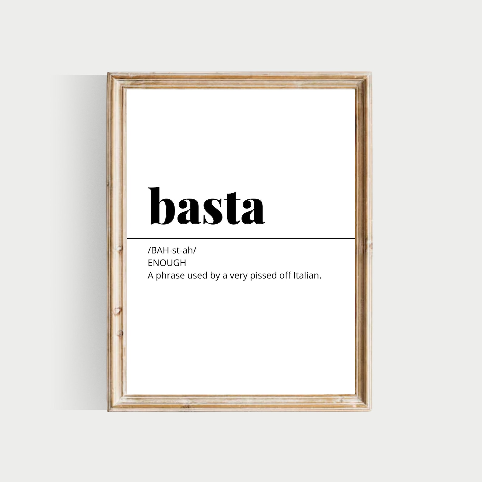 Italian Words Basta Print PRINTABLE Italian Wall Art - Etsy